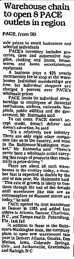 PACE Membership Warehouse | Lost Laurel